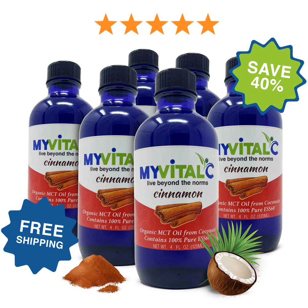 MyVitalC Cinnamon X6s ESS60 in Organic MCT Oil, Coconut Derived (Bi-An